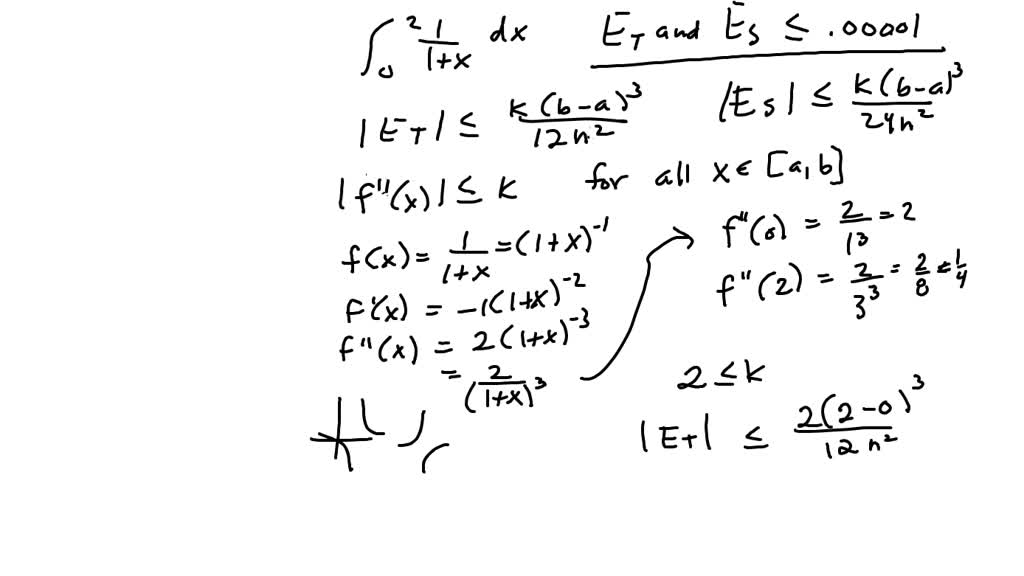 SOLVED: Use the Errors in the Trapezoidal Rule and Simpson's Rule ... SOLVED: Use the Errors in the Trapezoidal Rule and Simpson's Rule ...