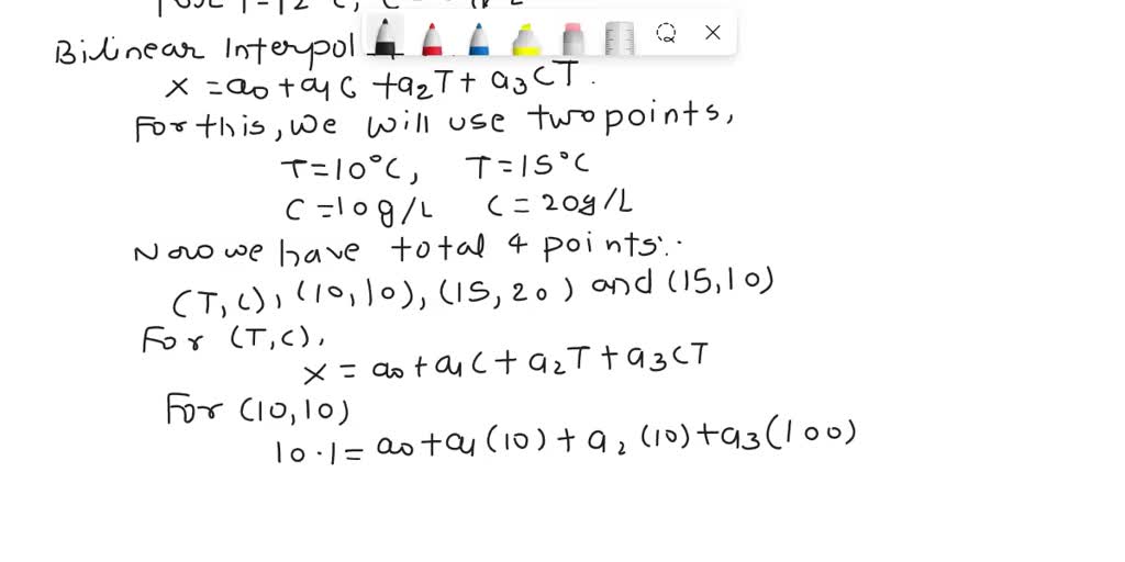 SOLVED: Table below lists values for dissolved oxygen concentration in water as a function of ...