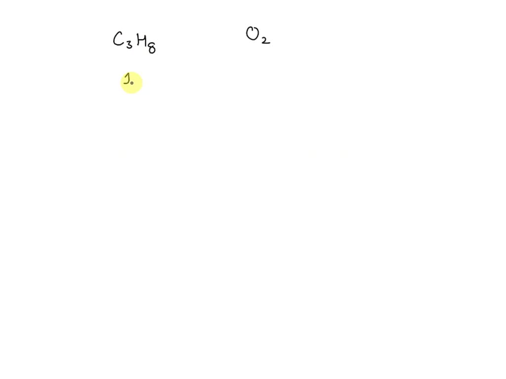 SOLVED: A chemistry mixes 108 g of propane, C3H8, with 232 L of O2 at ...