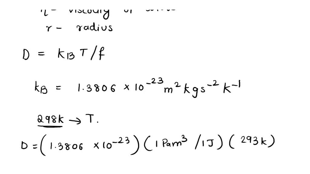 SOLVED: Consider a small spherical molecule of radius 0.2 nm. At 298 K, what is the average time ...