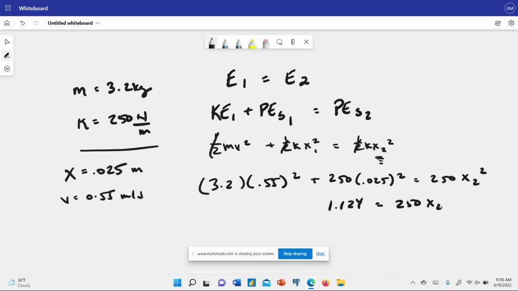 SOLVED: An object with mass 3.2 kg is executing simple harmonic motion, attached to a spring ...