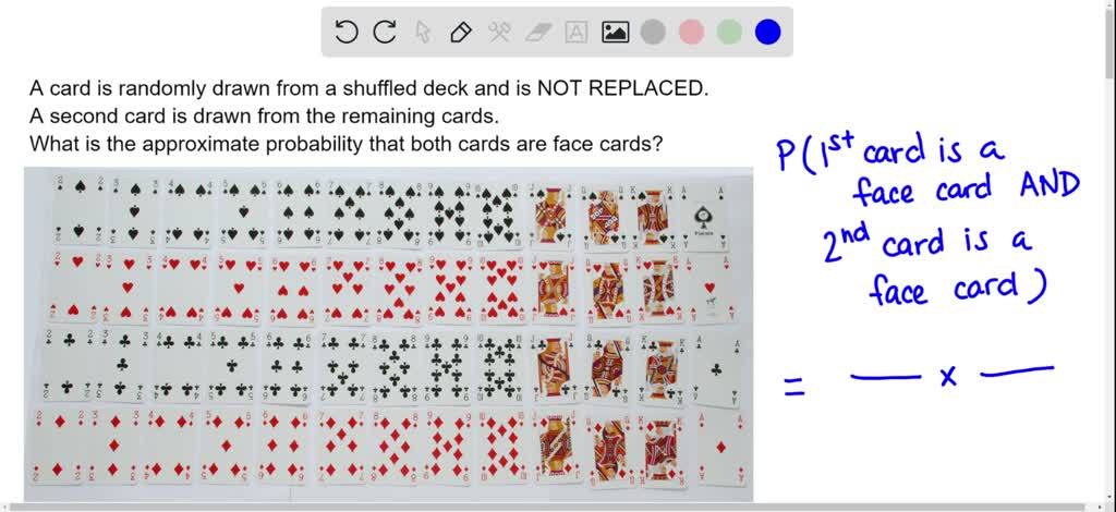 SOLVED: A card is drawn from shuffled deck and replaced A second card ...