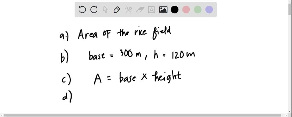 SOLVED: a rice field has tha shape of a parallelogram. it has a base of 45 meter and a hiegt of ...
