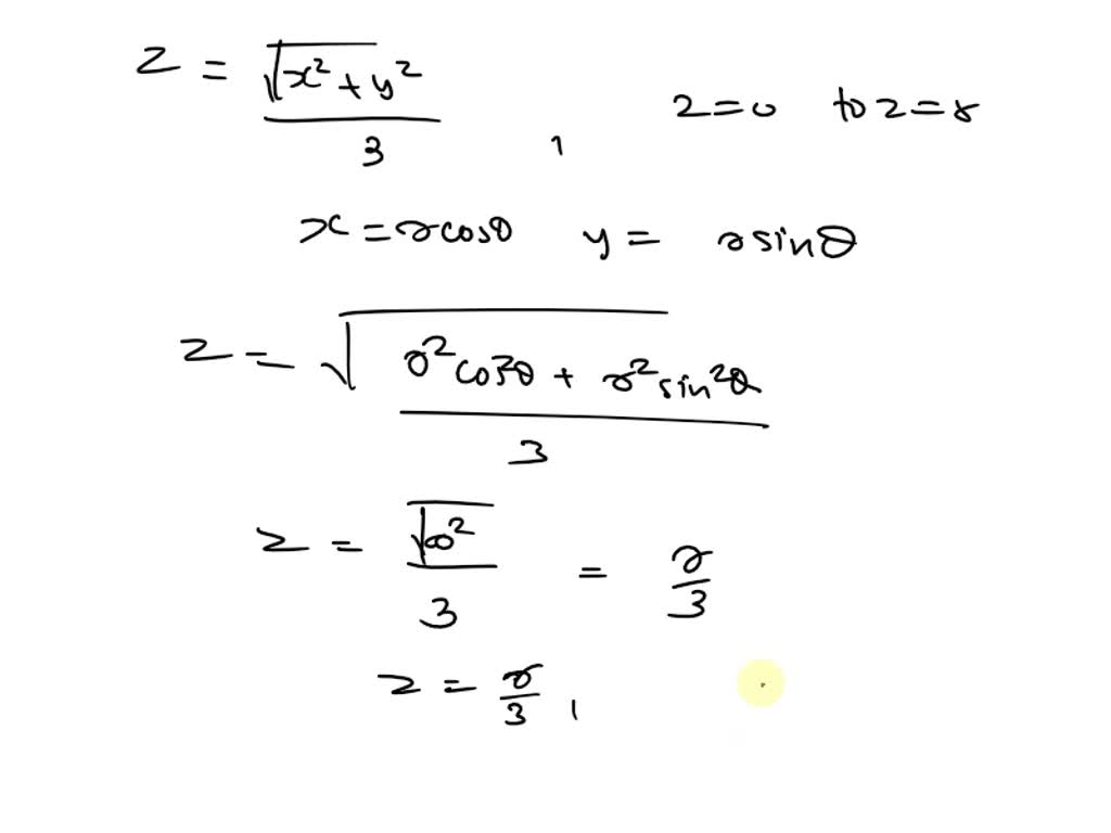 SOLVED: Find a parametrization of the surface z = √(x^2 + y^2) in the first-octant portion of ...