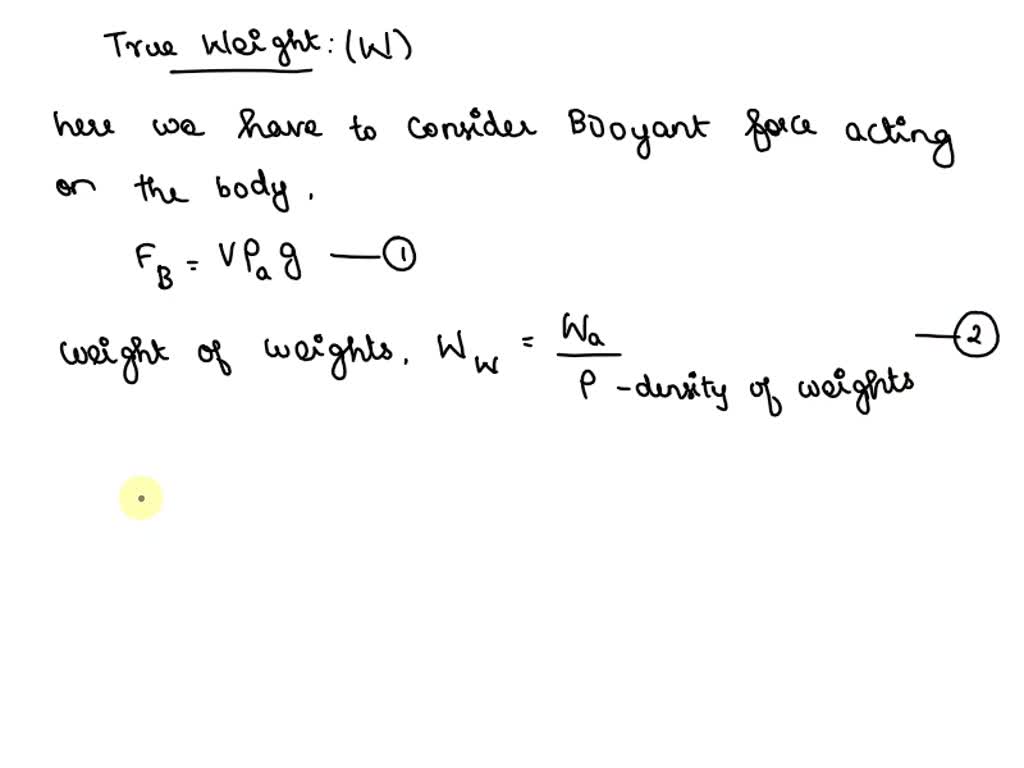 SOLVED: The true weight (W) of a body is its weight when measured in a ...