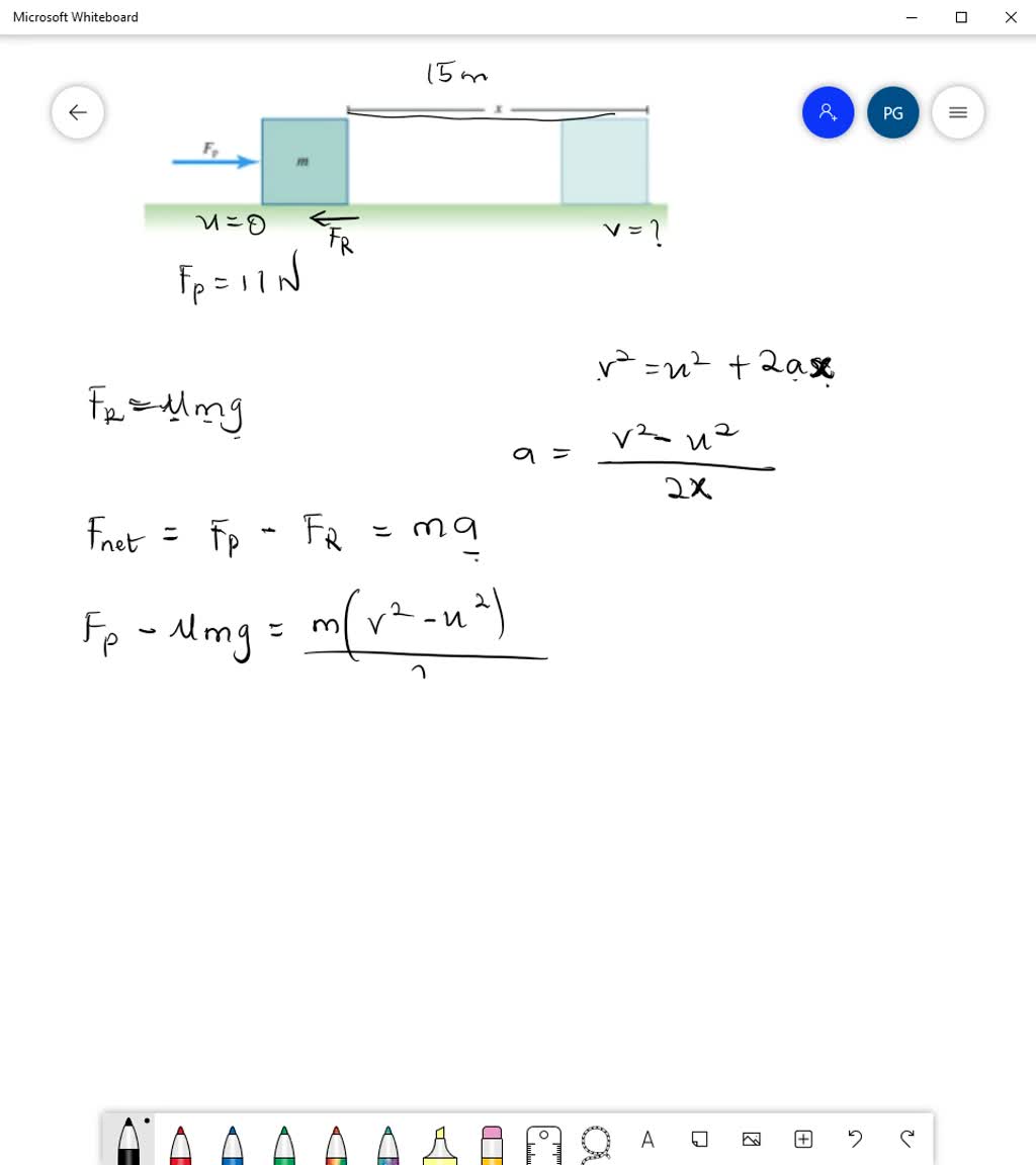 SOLVED: A box with mass m = 8 kg is pushed € = 15 m across a level ...