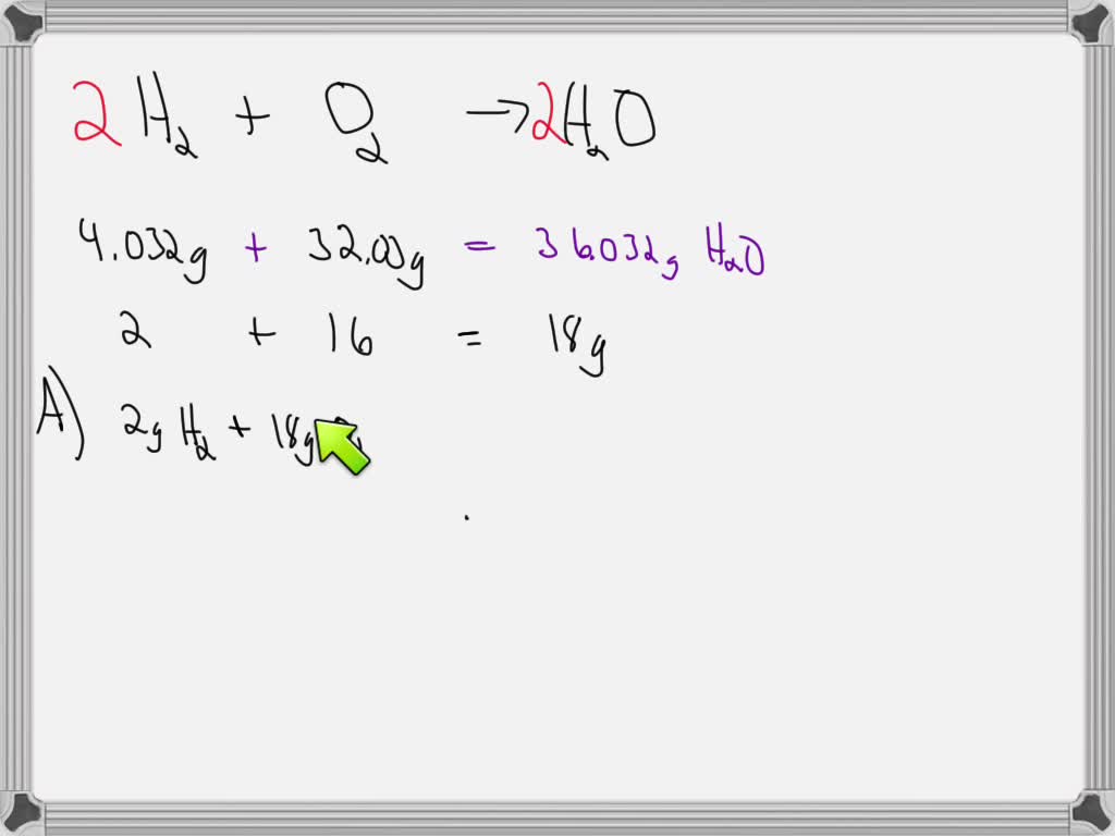 SOLVED: A mixture of hydrogen and oxygen is ignited and reacts ...