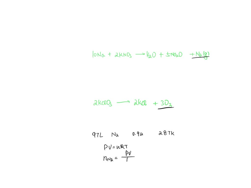 SOLVED: A number of reactions can be used to generate common gases on a ...