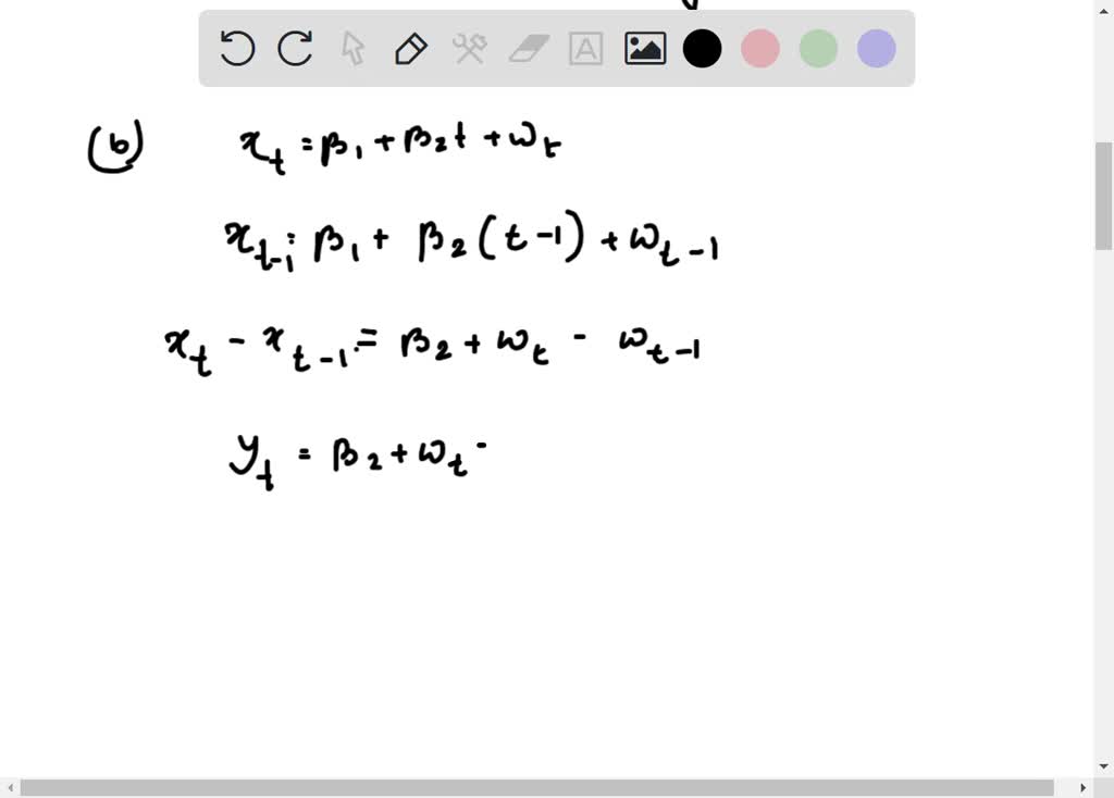 Consider The Time Series Xt β1 β2t Wt Where β1 And β2 Are Known Constants And Wt Is A