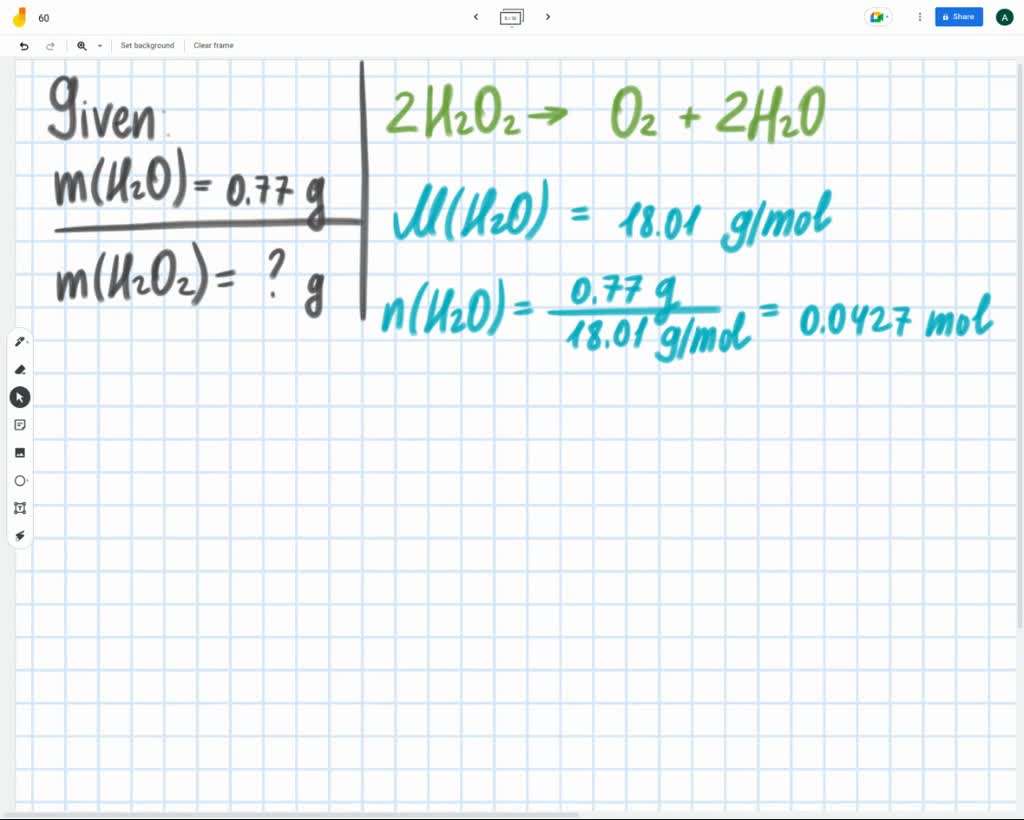 SOLVED: Hydrogen peroxide decomposes to produce oxygen gas and water ...