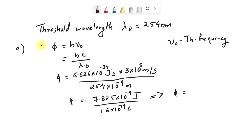 SOLVED: The cutoff wavelength for the photoelectric effect in a certain ...