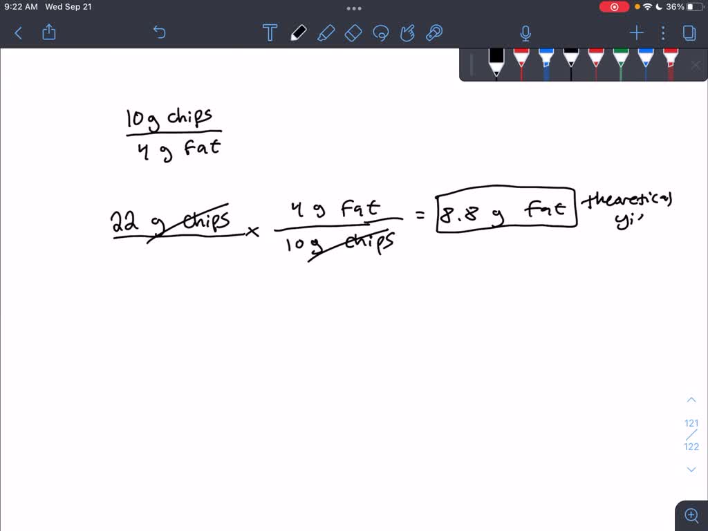 SOLVED: If a chip label says that for 10 grams of chips there are a ...