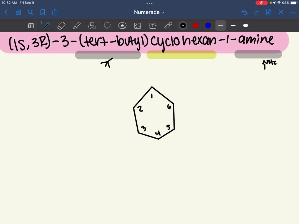 SOLVED: Draw the structure of (1S,3R)-3-(tert-butyl)cyclohexan-1-amine.