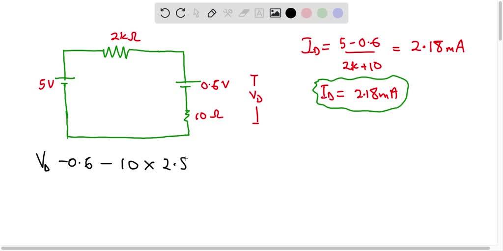 Solved A Determine The Diode Voltage And Current In The Circuit Shown