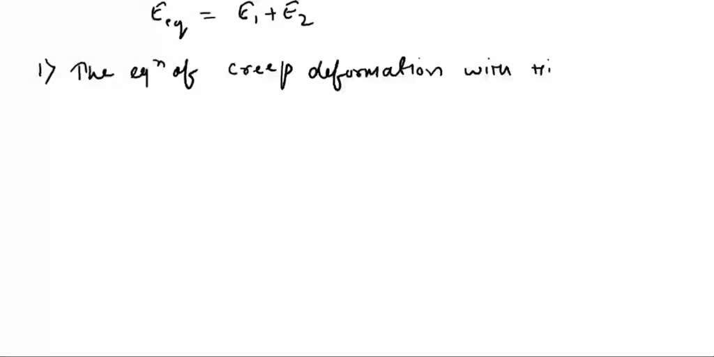 SOLVED: Problem 2: The figure below shows the creep deformation ...
