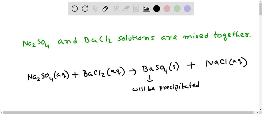 SOLVED: What happens when Na2SO4 and BaCl2 solutions are mixed together?