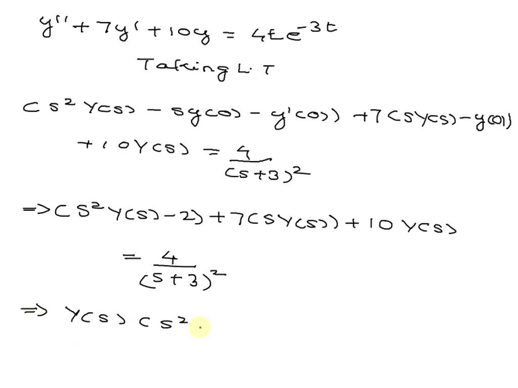SOLVED Y y 2t Solve Laplace Transformation solved-y-y-2t-solve-laplace-transformation