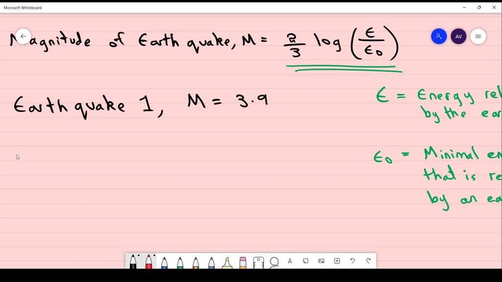 A formula for calculating the magnitude of an earthquake is M=23log(EE0 ...