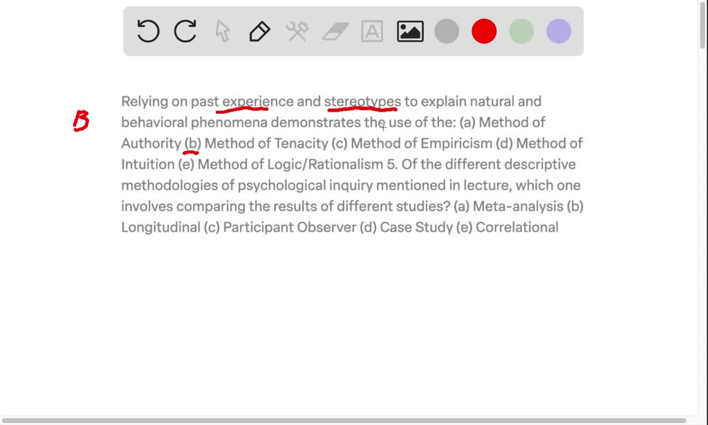 SOLVED: Relying on past experience and stereotypes to explain natural and behavioral phenomena ...