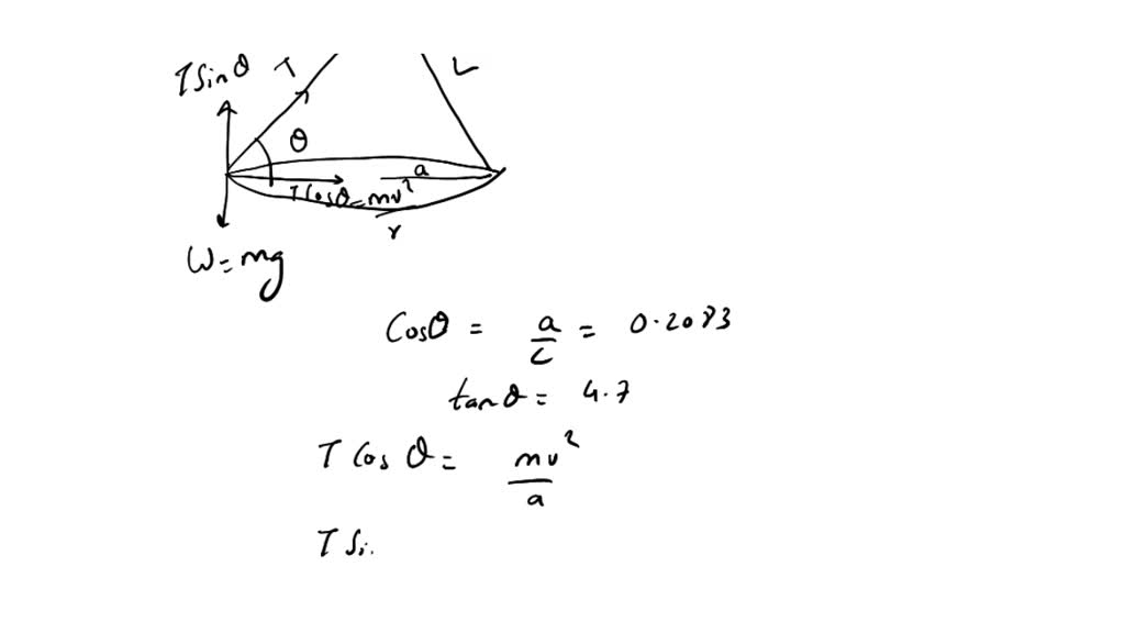 SOLVED: a conical pendulum is formed by attaching a 50g mass to a 1.2m ...