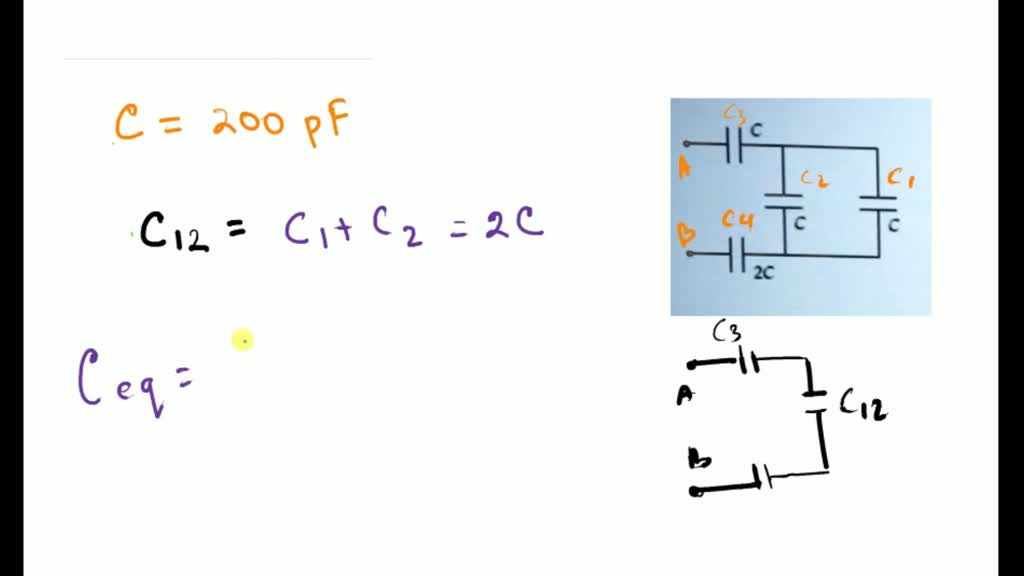 SOLVED: Determine the equivalent capacitance (in units of nF) of the ...