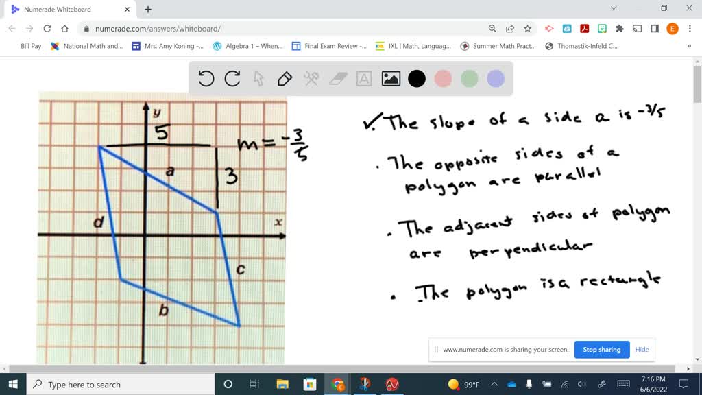 SOLVED: What can be concluded from the graphed polygon? â€¢ The slope ...