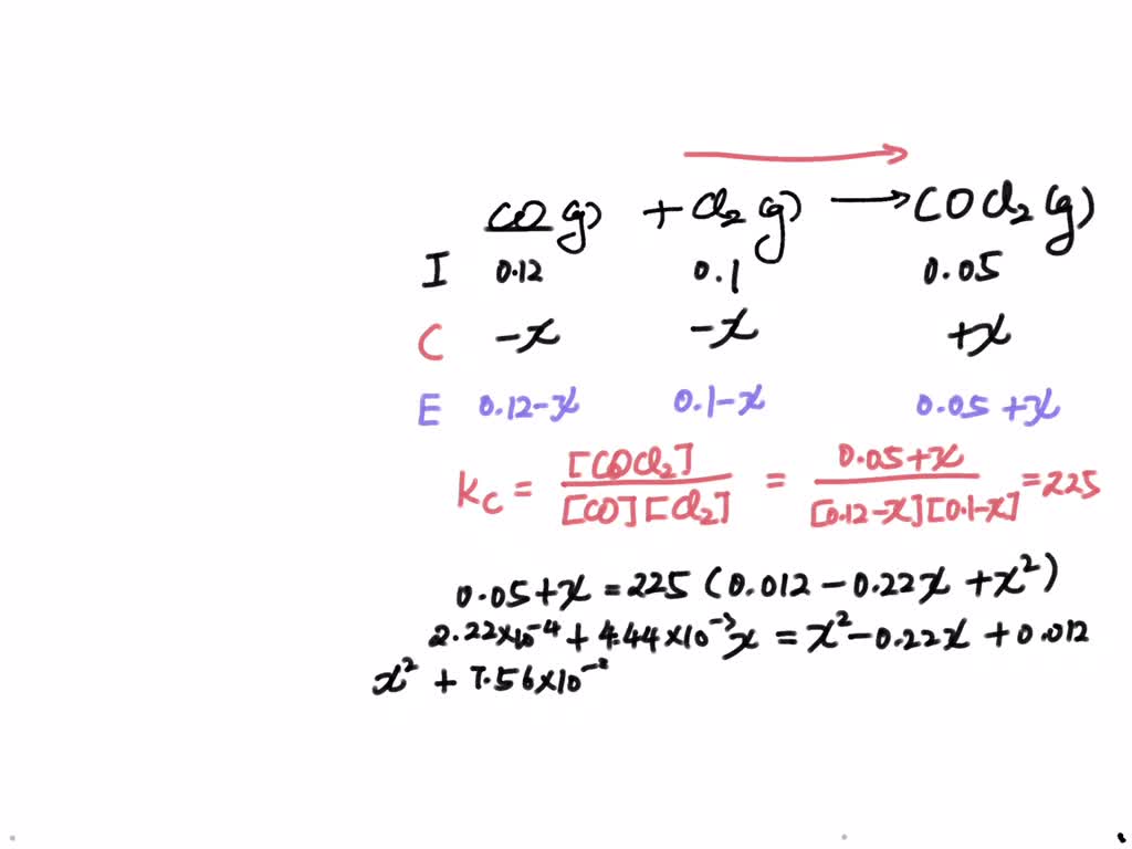 SOLVED: CO gas reacts with Cl2 gas to form gaseous phosgene (COCl2). If ...