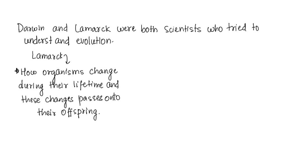 SOLVED: Compare and contrast Darwin’s theory of evolution to the ideas ...
