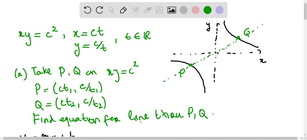 SOLVED: This question concerns the rectangular hyperbola x y=c^2(c>0 ...