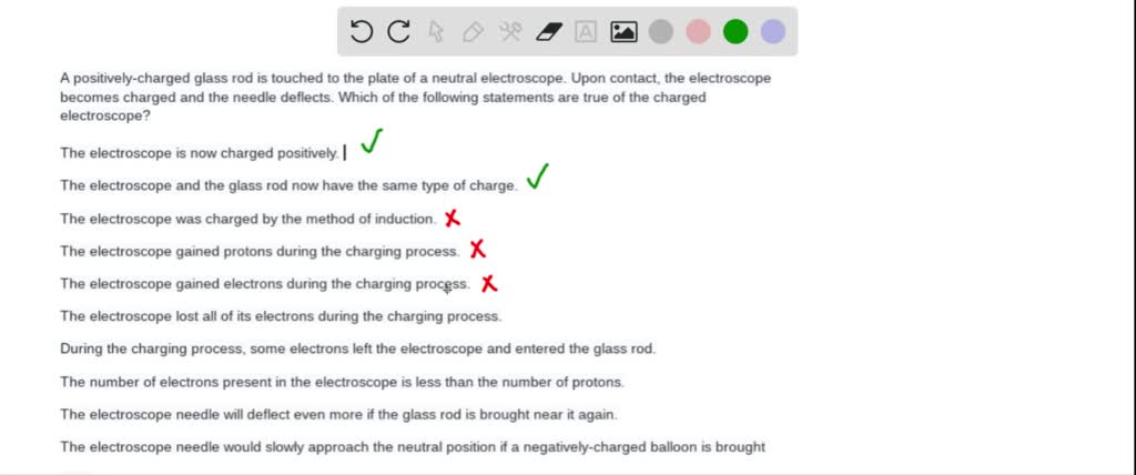 SOLVED: if a positively charged glass rod is touching the metal ball in ...