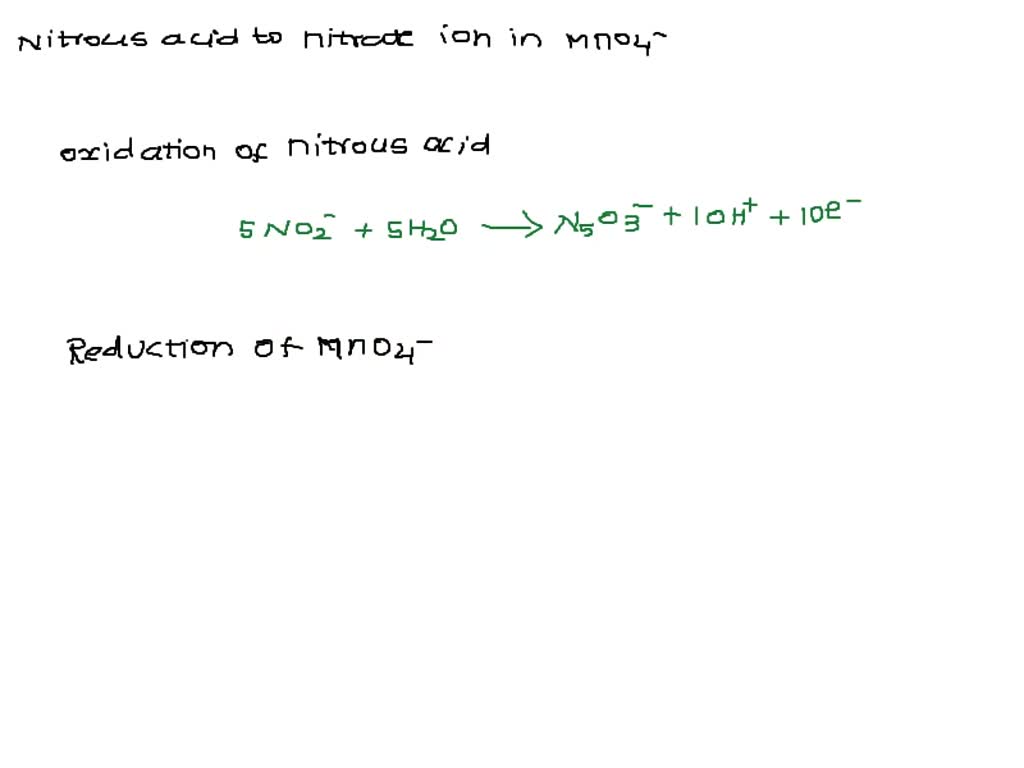 Solved Effect Of Conditions On Reduction Of Permanganate Ion Acidic