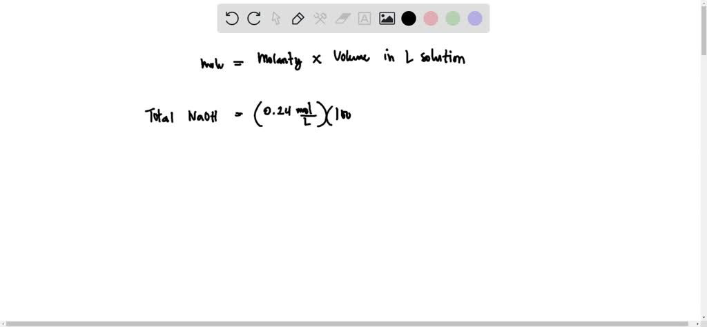 A solution is prepared by mixing 100 mL of 0.24 M NaOH with 150 mL of 0.16 M NaOH. Calculate the ...