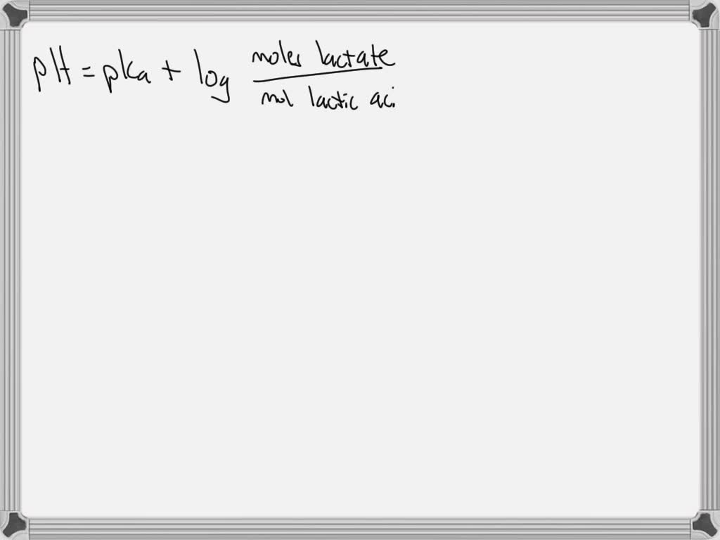 SOLVED: A buffer was prepared by mixing 200mL of a 0.60M lactate solution and 300mL of a 0.30M ...