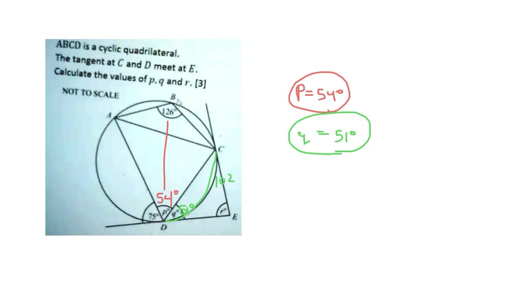 SOLVED: ABCD is a cyclic The quadrilateral, tangent at € ad D meet at E ...