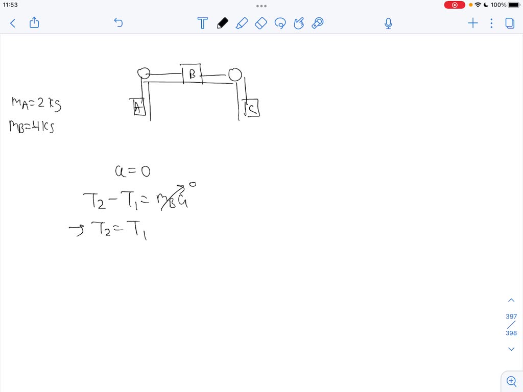 SOLVED: Three blocks, A, B, and C,are connected by massless strings; as shown above: The two ...