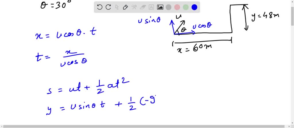 SOLVED: A stone is thrown at an angle of 30 degrees with the horizontal ...