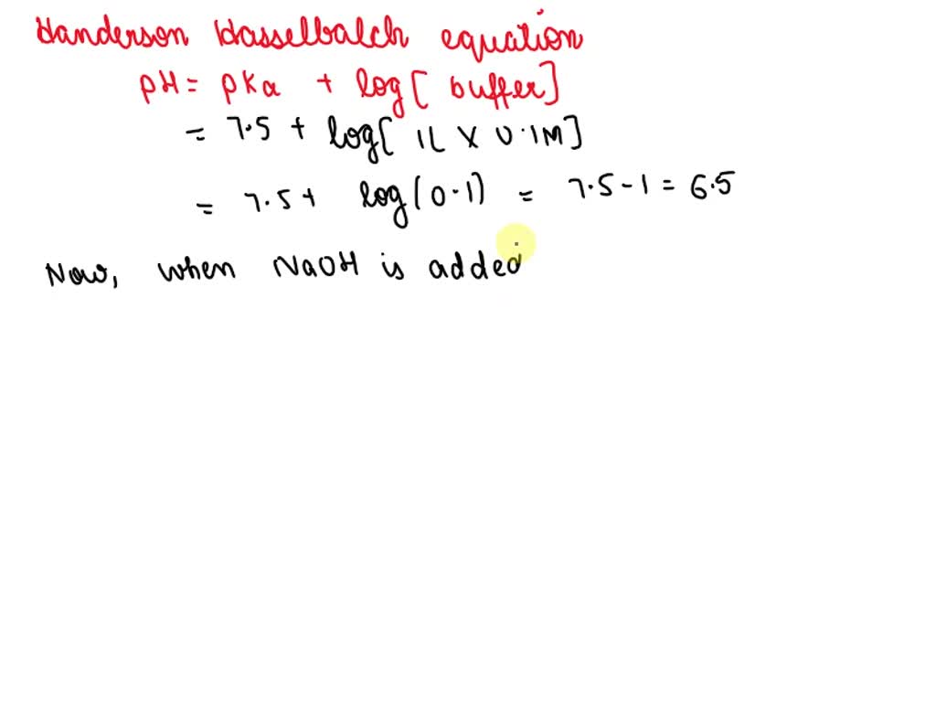 SOLVED: You have made 1L of a 0.1M HEPES buffer (pKa=7.5), and now you ...