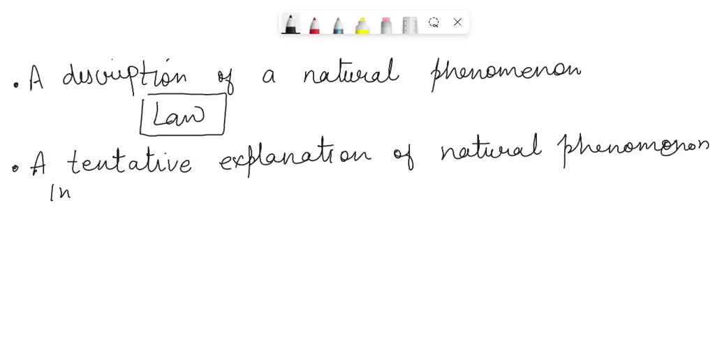 SOLVED: A description of a natural phenomenon. [ Choose ] A tentative ...