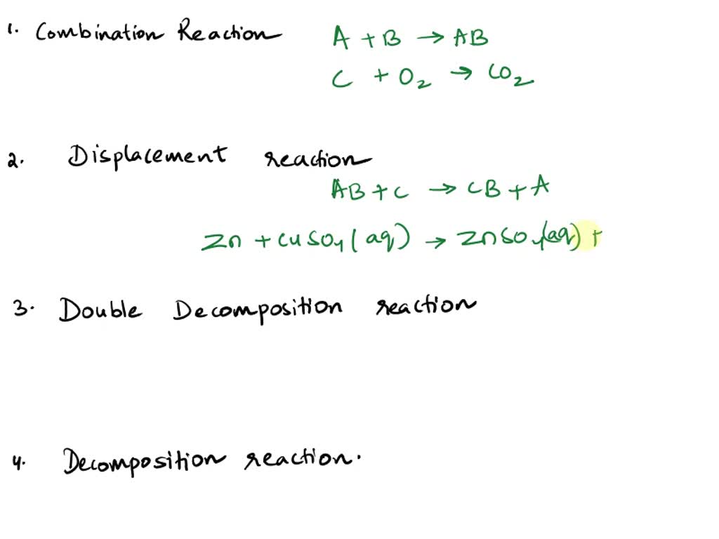 SOLVED: 1:What are the reaction in our daily life on combination ...