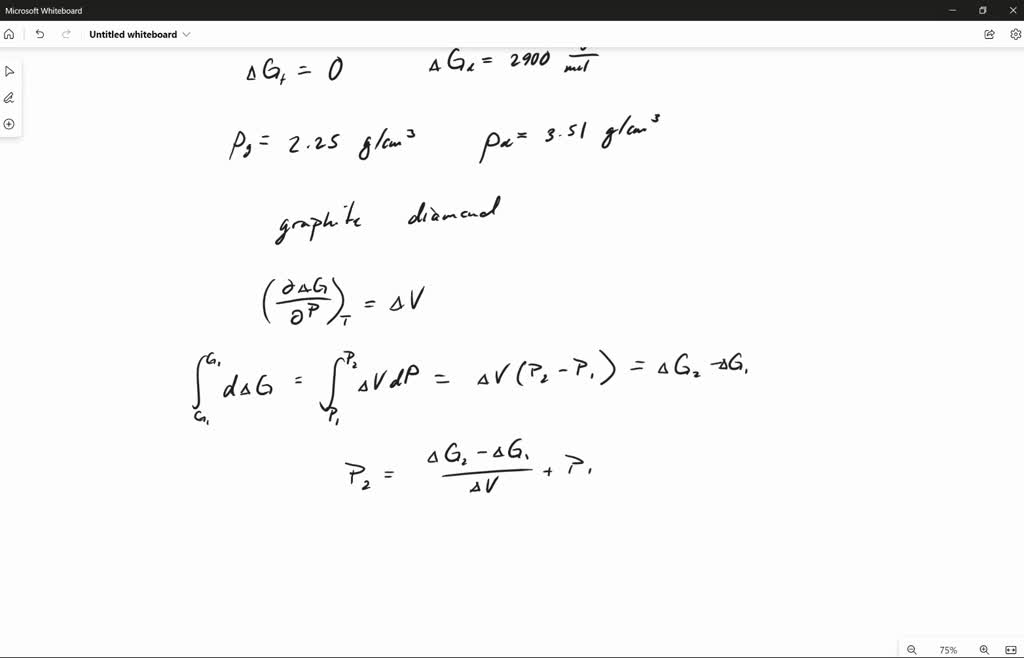 SOLVED: Estimate the minimum pressure required to convert graphite to diamond at standard ...