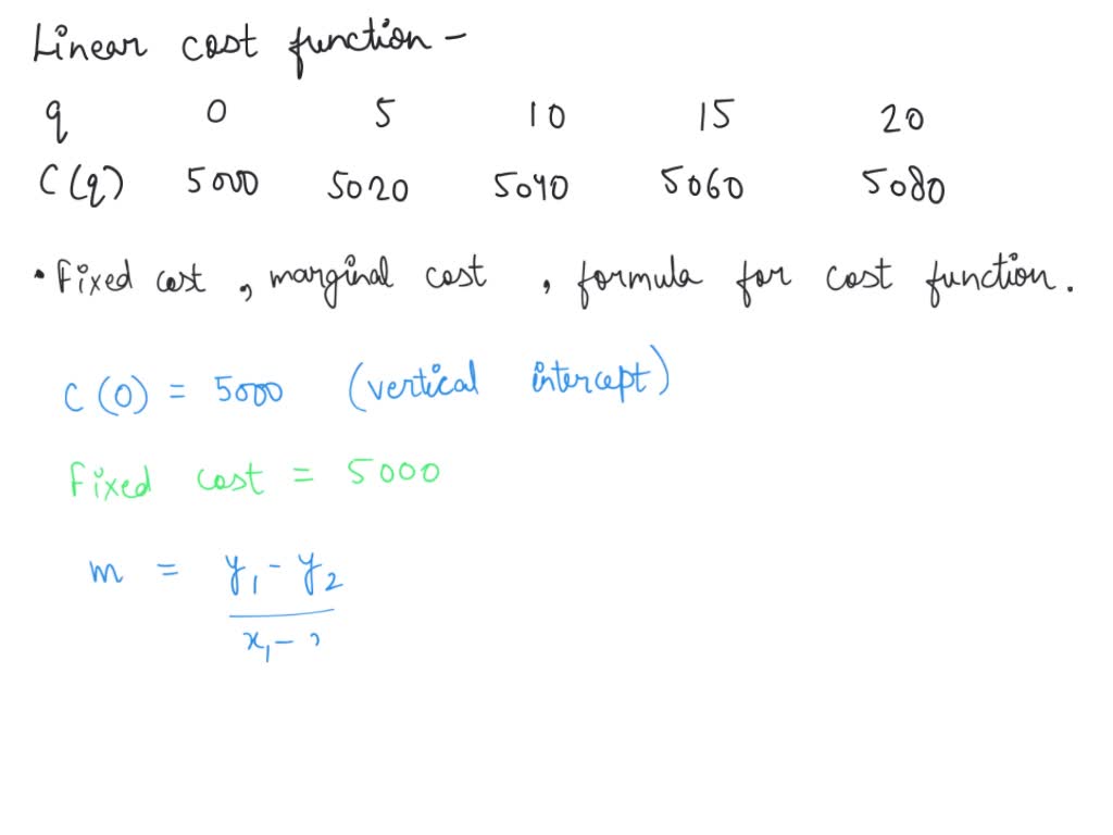 SOLVED: Chapter 1, Section 1.4, Question 004: Values of a linear cost ...
