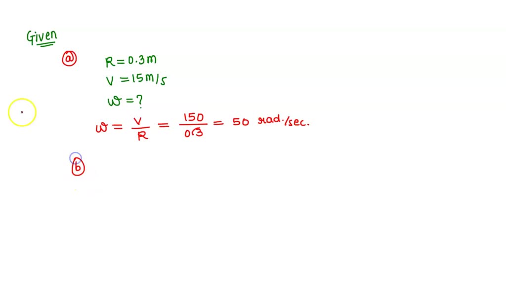 SOLVED: Calculate the angular velocity (in units of rad/s) of a 0.300 m radius car tire when the ...