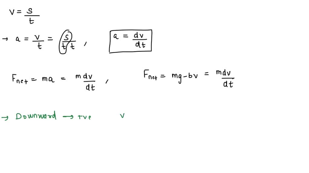 Solved Moving Through A Liquid An Object Of Mass M Experiences A
