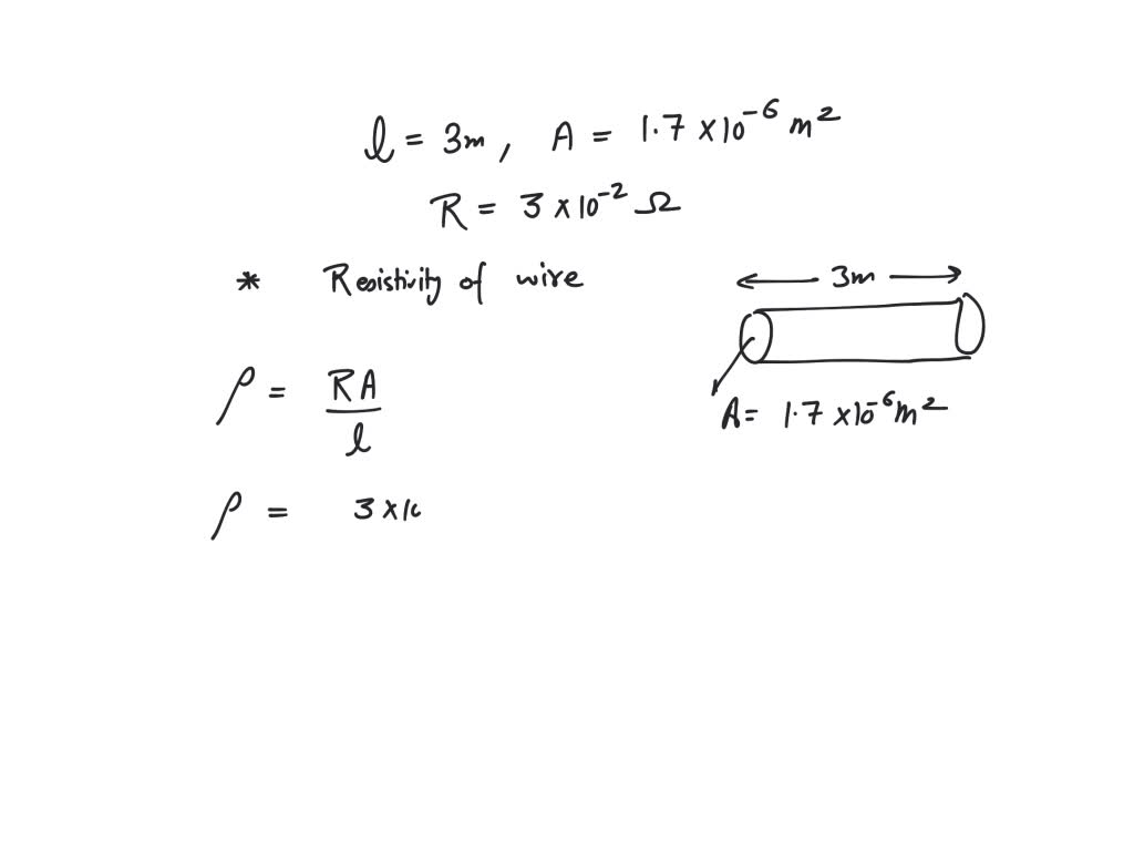 SOLVED: A wire of length 3 meter and area of cross-section 1.7×10^(-6 ...