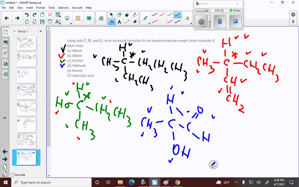 SOLVED: Using only C, H, and O, write structural formulas for the lowest-molecular-weight chiral ...