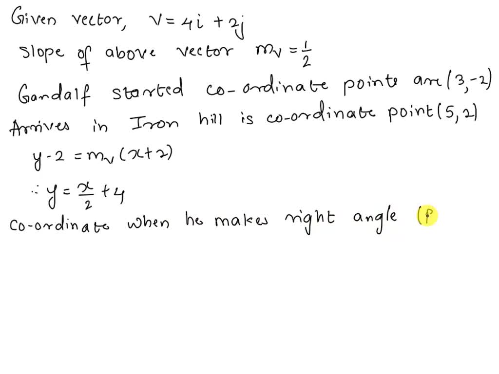SOLVED: Gandalf the Grey started in the Forest of Mirkwood at a point P ...