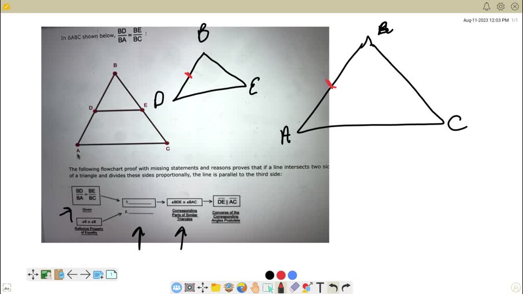 SOLVED: Please help! The answer is not A. I got this question wrong. In triangle ABC shown below ...