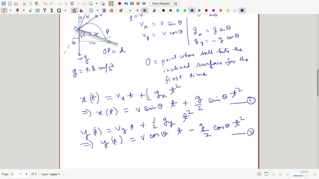 SOLVED: A rubber ball is dropped onto a ramp that is tilted at 20^∘, as shown in FIGURE CP4.82 ...