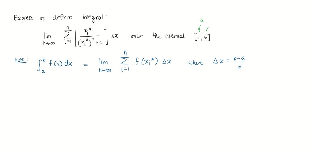 Solved Express The Limit As A Definite Integral On The Given Interval Lim N→∞ N I 1 Xi Xi