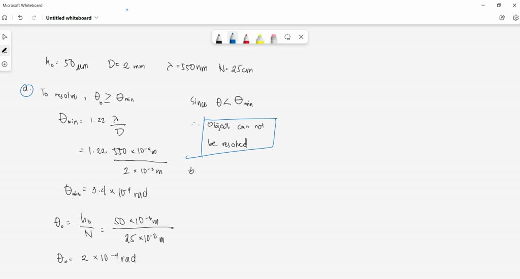 SOLVED: Resolution of the Eye. The maximum resolution of the eye ...